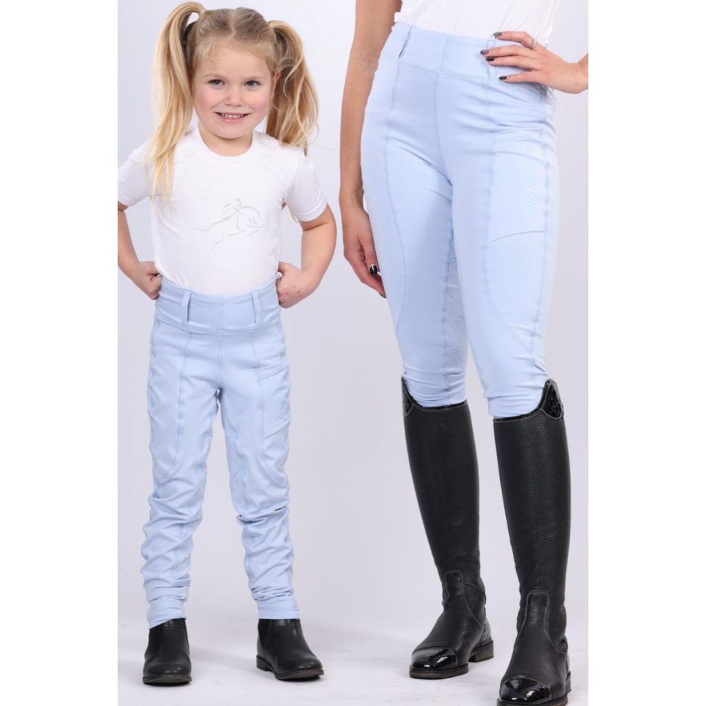 Childrens Pastel Blue Riding Tights - Ard Reason Equestrian